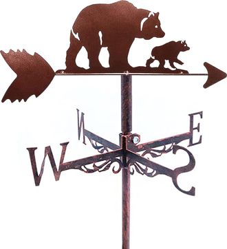 Generic PrimaevalColossus Retro Metall Wetterfahne Mutter Bär Cub Wetterfahne Windrichtungsanzeige mit Dachhalterung, kreative Heimdekoration Wetterhahn