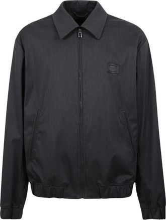 Dolce & Gabbana Logo Woll Bomberjacke - - Jackets - Herren - Grau - L
