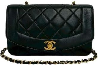 Chanel Sac bandouli&egrave;re Diana en cuir dagneau Pre-owned - Femme - Pre-owned - Noir - Taille: ONE Size