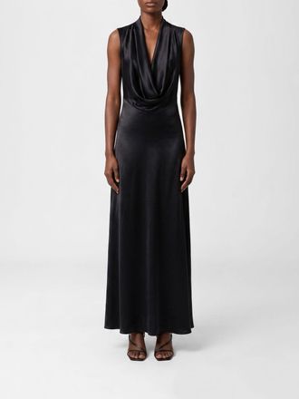 Maison Margiela Robe fourreau longue en satin avec encolure drap&eacute;e