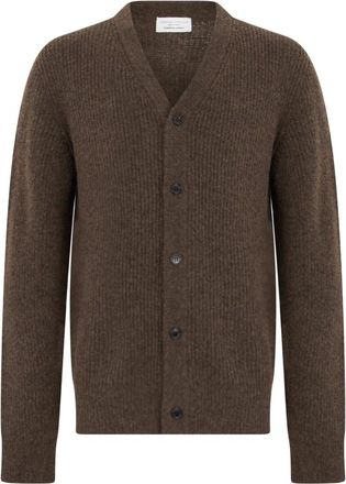 Roberto Collina Cardigan en m&eacute;lange de laine - Homme - Pulls - Brun - Taille: 2XL