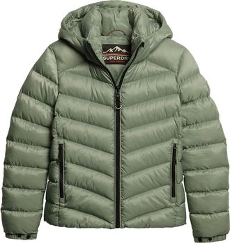 Superdry Damen Fuji Steppjacke mit Kapuze Helles Jadegrün 42