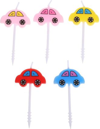 Amosfun Mini Auto Kerzen Set 5 St&uuml;ck Geburtstagskerzen F&uuml;r Torte Kindergeburtstagsfeier Tortenaufsatz Kuchen Dekoration Sicher Ungiftig