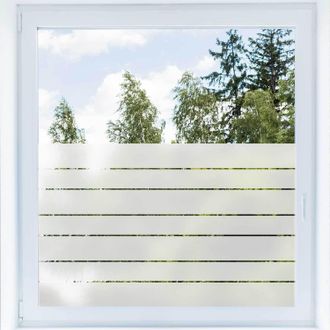 Generic Sichtschutzfolie gestreift Sichtschutzdekor Glas Fenster - selbstklebend Fensterfolie Streifenmotiv Milchglasfolie - Bad K&uuml;che Wohnzimmer - Muster S03