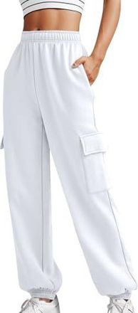 Generic Pantalon Cargo pour Femme Pantalons de Jogging Pantalon Large Taille Haute Automne Hiver Vêtements de Sport pour Le Yoga, Le Fitness Pantalon Sport Lé