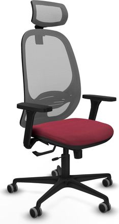 Piqueras y Crespo 24-Stunden-Stuhl mit 3D-Armen, h&ouml;henverstellbare Lendenwirbelst&uuml;tze und h&ouml;henverstellbares Kopfteil und Neigungsverstellung. Ausgestattet mit Syncro/T