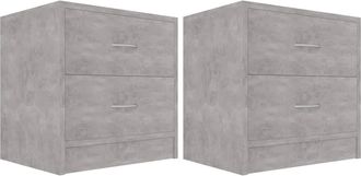 Generic Nachttisch mit 2 Schubladen, Nachtschrank, Nachtkommode, Nachtkonsole, Schlafzimmer Kommode, Schrank, Nachtschr&auml;nkchen, 40x30x40cm, Holzwerkstoff(Wei&szlig;