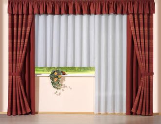 Georg Chr. Wirth Voile Store Andrea wei&szlig; mit Effektgarn und Faltenband Einzel Fertigstore, wei&szlig;, 145X600