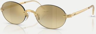Ray-Ban Rb3929 - Ovale Sonnenbrille in Arista-Gold mit braun verspiegelten Gl&auml;sern