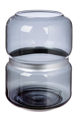 Gilde Vase Opti Glas grau H&ouml;he 30 cm Durchmesser 22 cm Dekoration Wohnaccessoire Geschenkidee Inneneinrichtung