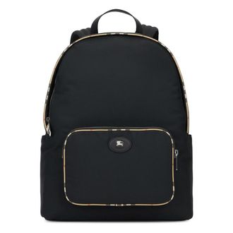 Burberry Check Trim Rucksack - - Bags - Herren - Schwarzk - ONE SIZE