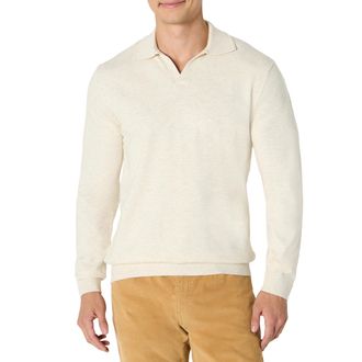Amazon Essentials Herren Langarm-Polopullover aus Strick, Regular Fit, Sand Heide, XXL