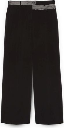 Fiorella Rubino Femme, Pantalons, Noir, Taille: 56 FR Pantalon Wide Leg avec insert d&eacute;coratif