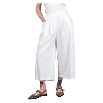 Ferrante Femme, Pantalons, Blanc, Taille: 36 FR Wide Pantalons