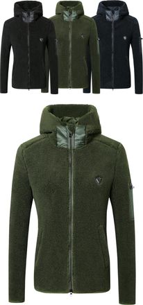 Covalliero Damen Hoodyjacke | Zipper Hoodie aus Teddy-Fleece | Kapuzenjacke mit Reißverschluss | Übergangsjacke mit 3 Taschen | Reitjacke in Opal Green | Reitbek