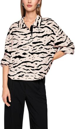 Marc Cain Langarmbluse Tiger Mania Premium Damenmode mit Print, weit geschnitten