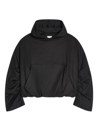 Dries Van Noten Drapierter Hoodie mit Ballonärmeln - Schwarz