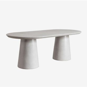 Sklum Sklum - Table de jardin ovale 220x95 cm en ciment Noemi