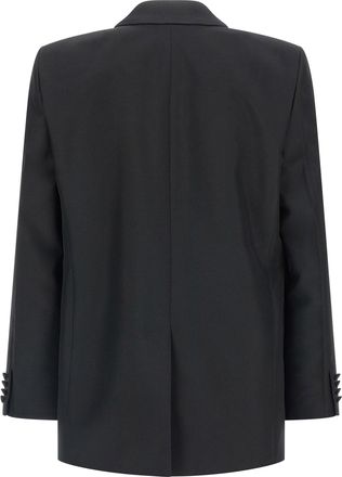 Gucci Double-Breasted Technical Panama Blazer - black
