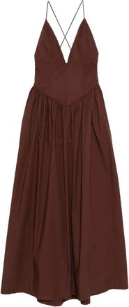 Adriana Degreas Gerafftes Maxikleid - Braun