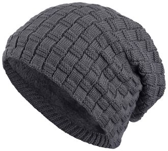 Balinco warm gef&uuml;tterte Beanie mit Teddy-Fleece F&uuml;tterung Winterm&uuml;tze mit Flechtmuster Einheitsgr&ouml;&szlig;e f&uuml;r Damen & Herren M&uuml;tze (3A) (Dunkelgrau)