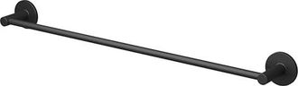 Lenz Badetuchhalter Nero in Schwarz-matt - L&auml;nge 60 cm - Wandmontage - Zum Bohren oder Kleben - Optimal f&uuml;r gro&szlig;e Duschhandt&uuml;cher - Mit Anti-Fingerabdruck 