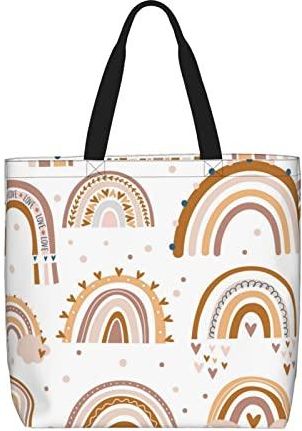 Generic Sac Fourre-Tout Amour Arc-En-Ciel Grand Sac A Main Lavables R&eacute;utilisable Sacs En Toile &Eacute;paule, Pour Shopping, Burea, Femmes, Tous Les Jours