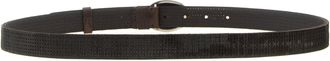 Brunello Cucinelli Embossed Texture Calf Leather Belt - Brown