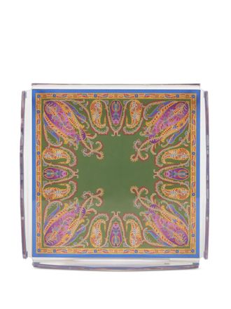Etro Home plateau carré à motif cachemire (4,5 cm x 17 cm) - Vert