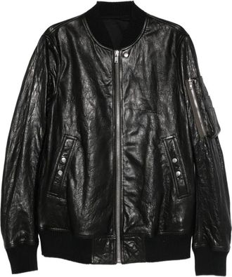 Rick Owens Leather Bomber Jacket