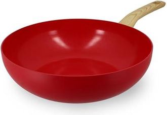 Menastyl Cuisson Wok 28cm Colorama magenta - En Aluminium - Revêtement antiadhésif en céramique - Tous feux dont induction