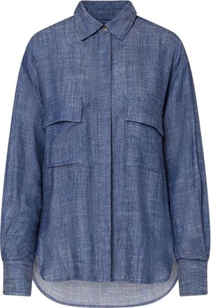 Peuterey Femme, Blouses et Chemises, Bleu, Taille: 38 FR Chambray Cotton Shirt