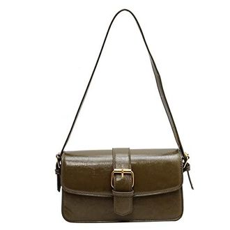 Generic Sac &agrave; bandouli&egrave;re r&eacute;tro en cuir pour femme, sac &agrave; bandouli&egrave;re &agrave; rabat tendance, sac &agrave; main et sac &agrave; main pour femme, Vert, Small