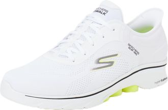 Skechers Go Walk 7 Valin, Turnschuhe für Herren, White and Black Textile Synthetic, 43 EU