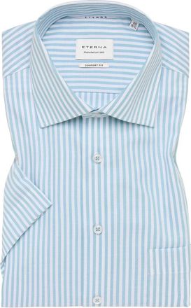 Eterna B&uuml;gelfreies Kurzarmhemd mit Streifen, Modern Fit in