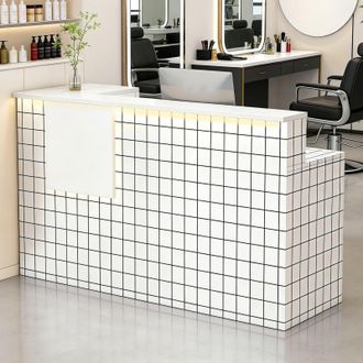 Generic Empfangstheke mit LED-Beleuchtung Empfangstheke mit abschlie&szlig;baren Schubladen Stauraum und Tastaturablage Ideale Kassentheke f&uuml;r B&uuml;ro Zuhause oder Kli