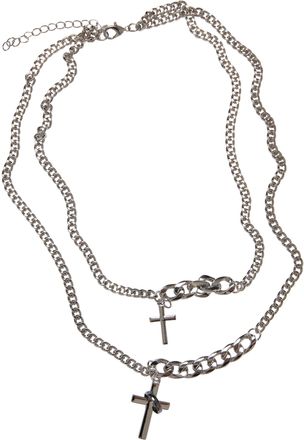 Urban Classics Unisex Halskette Various Chain Cross Necklace silver one size