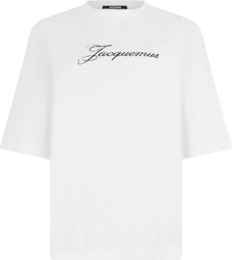 Jacquemus Femme, Tops, Blanc, Taille: 42 FR T-shirt avec logo