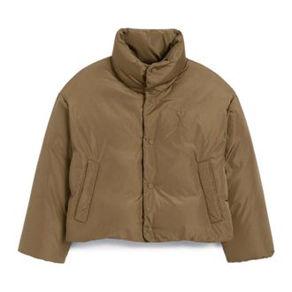 Ami Gr&uuml;ne Taffetas-Jacke mit gerippten B&uuml;ndchen - - Jackets - Damen - Gr&uuml;n - M