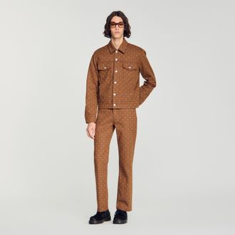 Sandro Denim-Blouson mit Square Cross