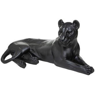 Atmosphera Atmosphera - Statuette léopard couché noir H38cm créateur dintérieur