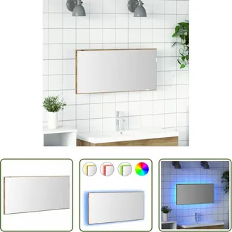 vidaXL Wandspiegel - Spiegel Artisan-Eiche 80 x 37 cm Glas und engineered Holz