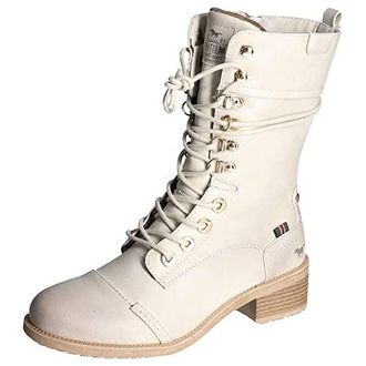 Mustang Jeans Bottes &agrave; lacets pour femme, Ice, 38 EU