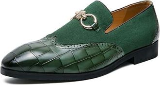 Generic Mocassins de luxe Penny Mocassins tendance &agrave; enfiler pour homme, Vert, 38 2/3 EU