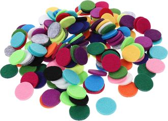 DOITOOL 170 Stück Aromapads für Diffusor Nachfüllpads aus Polyesterfaser Rund Kompakt Geeignet für Aroma Anhänger Farblich Gemischt Wiederverwendbar für Äther