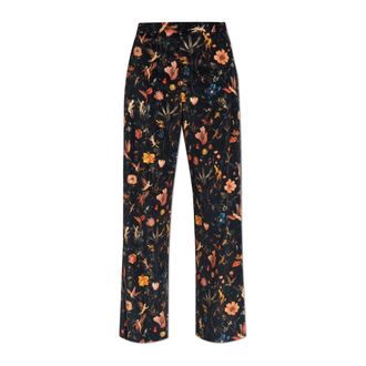 R13 Samthose mit Blumenmuster - - Trousers - Damen - Schwarzk - W28
