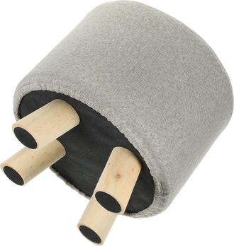 Soimiss Kleiner Holz hocker mit Stoffbezug Stabiler Tritthocker Ergonomisch Geformt Vielseitiger Fußhocker für Wohnzimmer Sofa Schuhwechsel und Zuhause