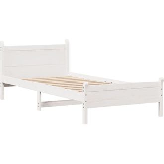 vidaXL Cadre de lit sans matelas blanc 90x190 cm bois de pin massif Vidaxl