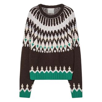 Forte_Forte Pull-over My Knit Fair Isle RWS en laine torsad&eacute;e &agrave; col rond - Femme - Pulls - Multicolore - Taille: 40 FR