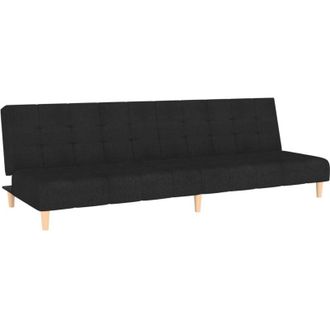 vidaXL Schlafsofa 2-Sitzer Schwarz Stoff Vidaxl